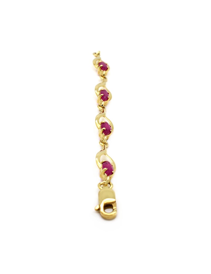 9ct Gold Ruby Bracelet - 19cm | T T Jewellers