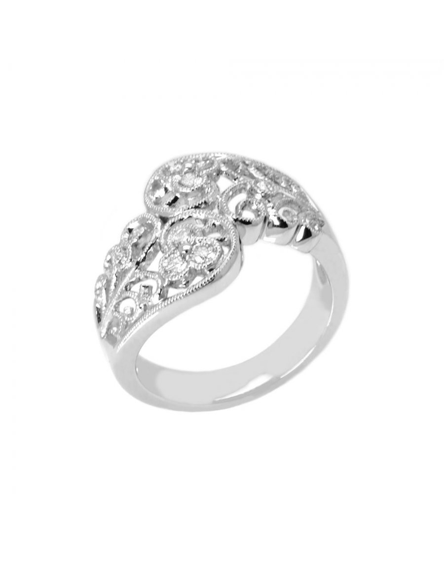 18ct White Gold Diamond Cocktail Ring | T T Jewellers